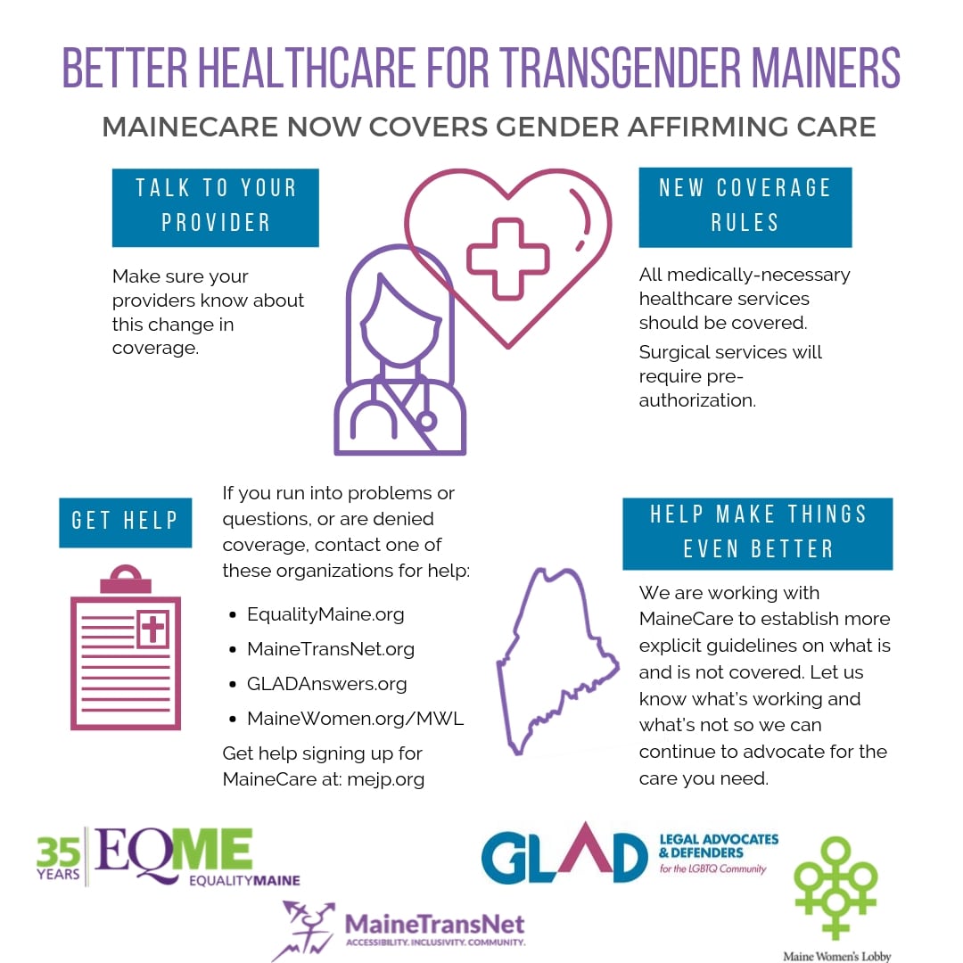 EqualityMaine, Maine Transgender Network, GLAD and Maine Women’s Lobby ...